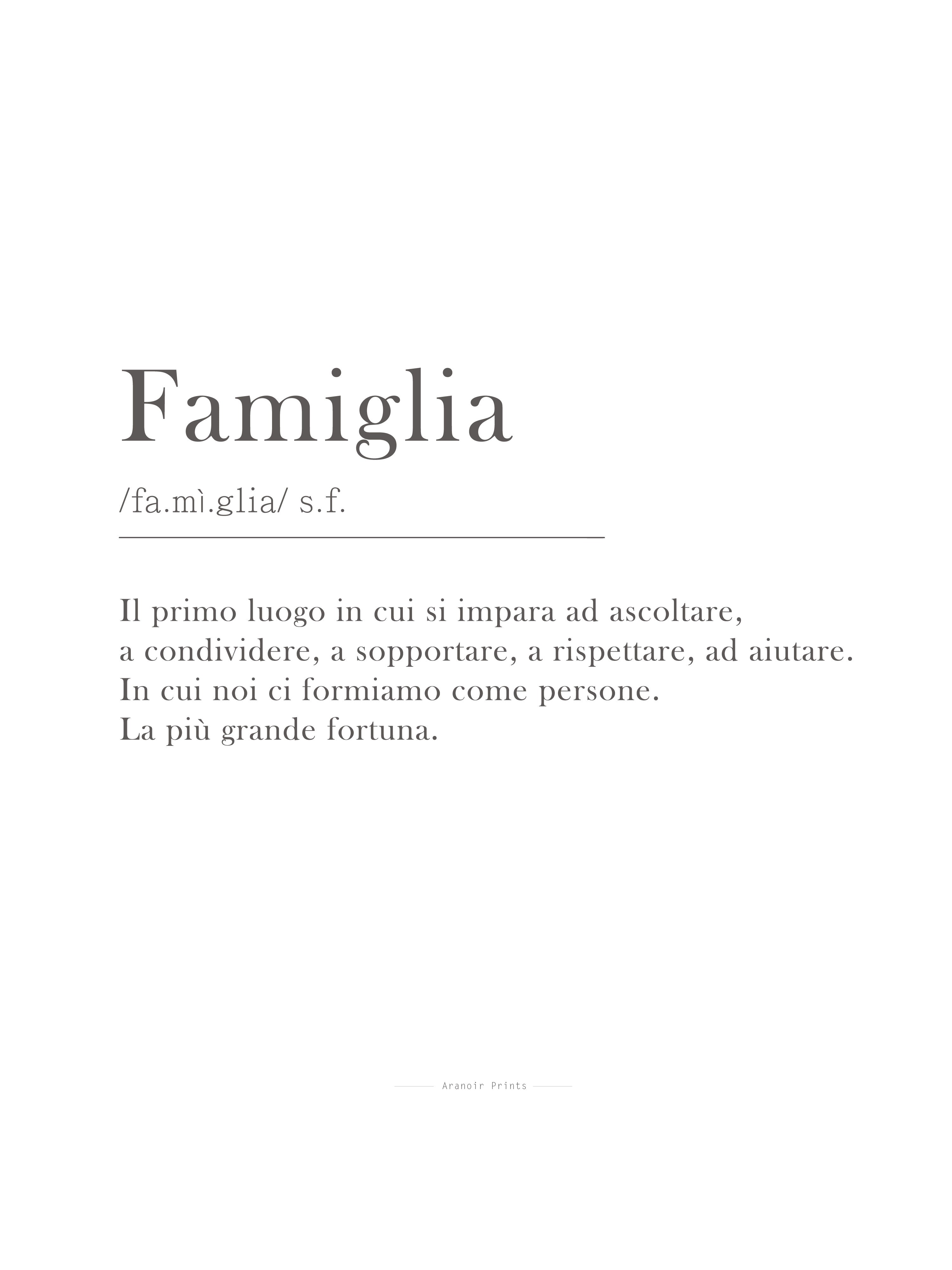 FAMIGLIA definizione – Aranoir Prints